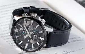 Casio Edifice Solar Powered Analog Watch With Stainless Steel Strap And Sapphire Crystal