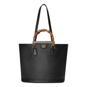 Gucci Diana Medium Tote Bag With Bamboo Handles - Black