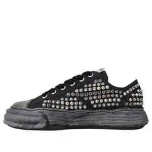 Mihara Yasuhiro Studded Canvas Low Top Sneakers - Black/black