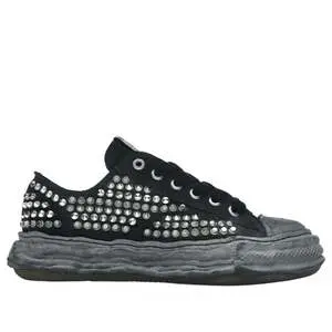 Mihara Yasuhiro Studded Canvas Low Top Sneakers - Black/black