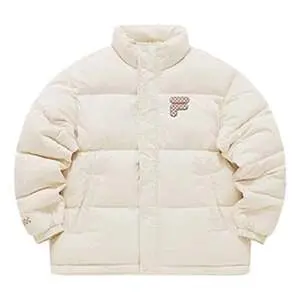 FILA FUSION Logo Printed Down Jacket - Beige