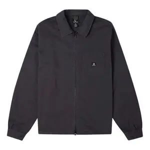 CONVERSE Washed Zip-up Jacket With Chest Pocket - Black