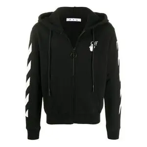 Off-White Hands Arrow Zip-up Hoodie - Black