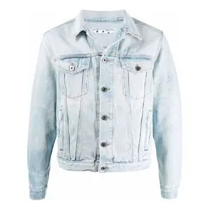 Off-White Fw21 Arrow Printing Denim Jacket - Blue