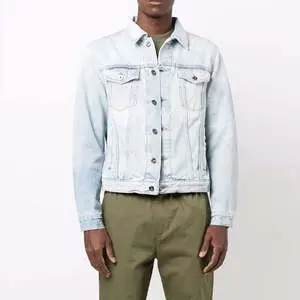 Off-White Fw21 Arrow Printing Denim Jacket - Blue