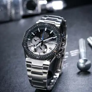 Casio Edifice Solar Powered Chronograph Watch With Sapphire Crystal