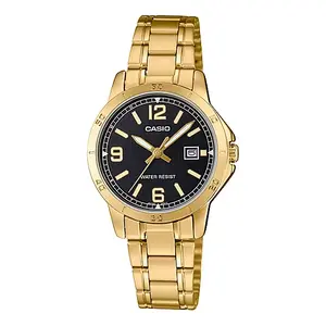 Casio Gold Tone Analog Quartz Watch - Black