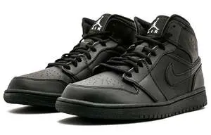 JORDAN 1 Mid White - Black
