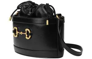 Gucci Horsebit 1955 Drawstring Bucket Bag - Black