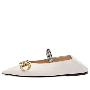 Gucci Gucci White Leather Flat Shoes Default Color