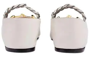 Gucci White Leather Flat Shoes - Default Color