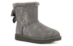UGG Mini Bailey Bow Glimmer Boots - Charcoal