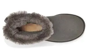 UGG Mini Bailey Bow Glimmer Boots - Charcoal