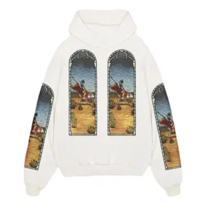 WHO DECIDES WAR X Est Gee Stained Glass Hoodie - White
