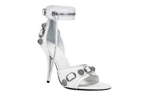 Balenciaga Cagole 110mm Strappy Sandals - White/silver