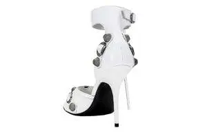 Balenciaga Cagole 110mm Strappy Sandals - White/silver