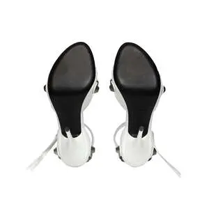 Balenciaga Cagole 110mm Strappy Sandals - White/silver