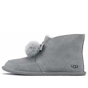 UGG Kallen Suede Booties With Pom-pom Detail - Grey