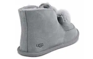 UGG Kallen Suede Booties With Pom-pom Detail - Grey
