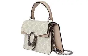 Gucci Dionysus Mini Top Handle Bag - Beige/white