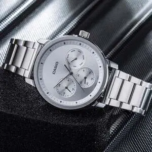 Casio Analog Dress Watch With Stainless Steel Strap - Silver