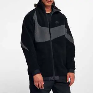 Nike Stand Collar Fleece Reversible Jacket - Black