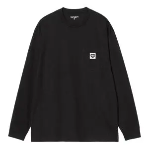 Carhartt Work In Progress Pocket Heart Long Sleeve T-shirt - Black