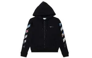 Off-White Painting Printing Arrow Pattern Zipper Classic Hoodie