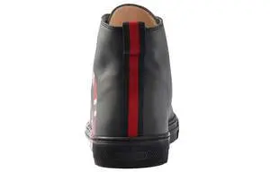 Gucci Leather High Top Sneakers With Snake Motif