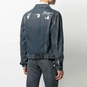 Off-White Logo Pattern Printing Denim Jacket