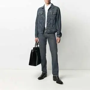 Off-White Logo Pattern Printing Denim Jacket