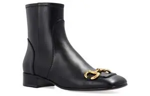 Gucci Horsebit Leather Ankle Boots
