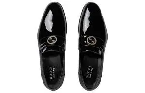 Gucci Interlocking G Leather Loafer - Black