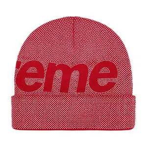 Supreme Studded Knockout Big Logo Beanie - Red