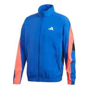 Adidas Woven Track Jacket With Contrast Paneling And Logo - Blue