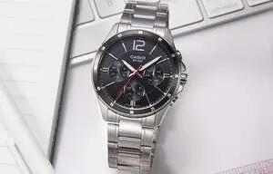 Casio Stainless Steel Quartz Analog Watch - Black
