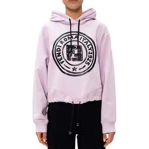 Fendi Printed Logo Hoodie - Pink