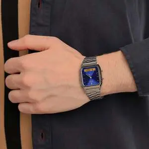 Casio Analog-digital Quartz Watch With Stainless Steel Strap
