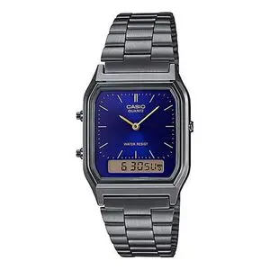 Casio Analog-digital Quartz Watch With Stainless Steel Strap - Blue