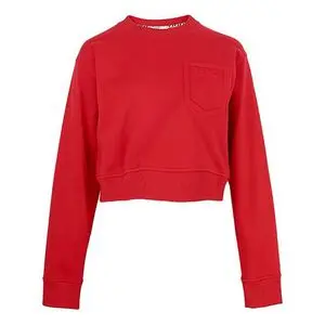 Fendi Logo Print Cropped Sweatshirt - Red