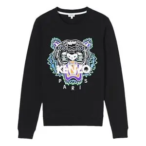 Kenzo Tiger Head Print Crewneck Sweatshirt - Black
