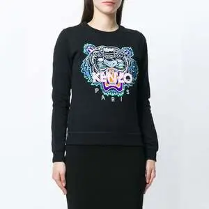 Kenzo Tiger Head Print Crewneck Sweatshirt - Black