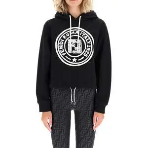 Fendi F Pattern Printing Hoodie - Black