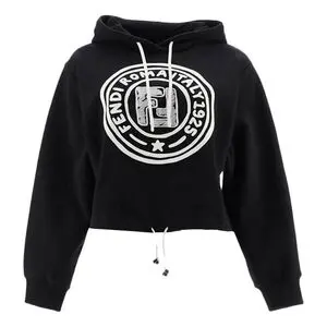 Fendi F Pattern Printing Hoodie - Black