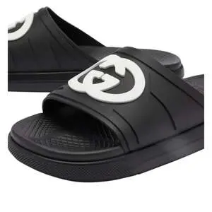 Gucci Interlocking G Slide - Black/white