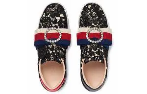 Gucci Ace Dark Flower Lace Sneakers - Black/red/blue
