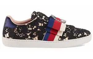 Gucci Ace Dark Flower Lace Sneakers - Black/red/blue