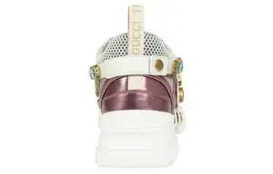 Gucci Flashtrek Embellished Sneakers - Pink/white/grey