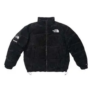 Supreme X The North Face Suede Nuptse Jacket - Black/white