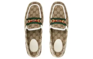 Gucci Gg Supreme Driving Shoes - Beige/ebony